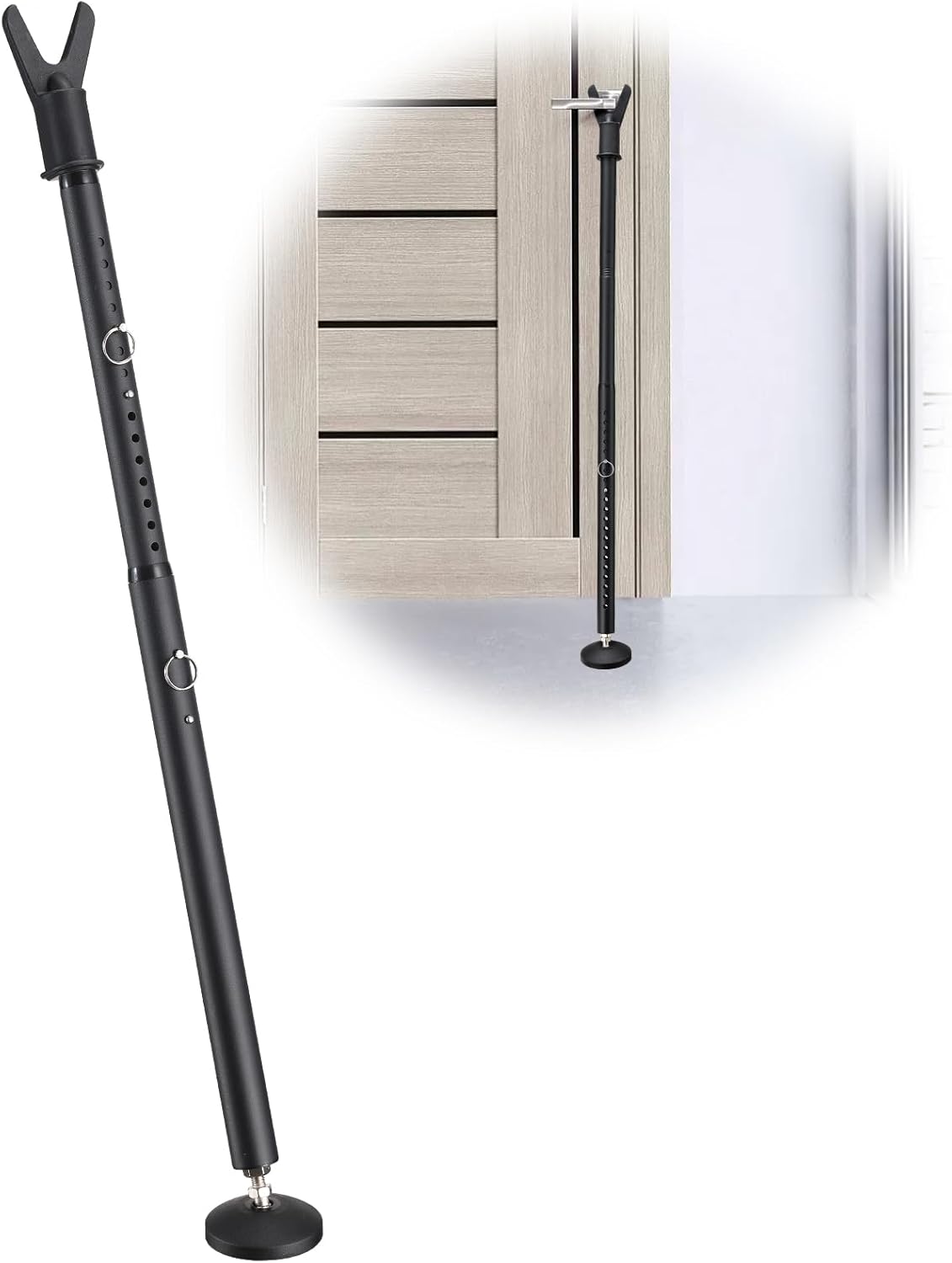 Door Security Bar，1-1/8Inch Diameter &35-41.7 Inch Adjustable Heavy ...