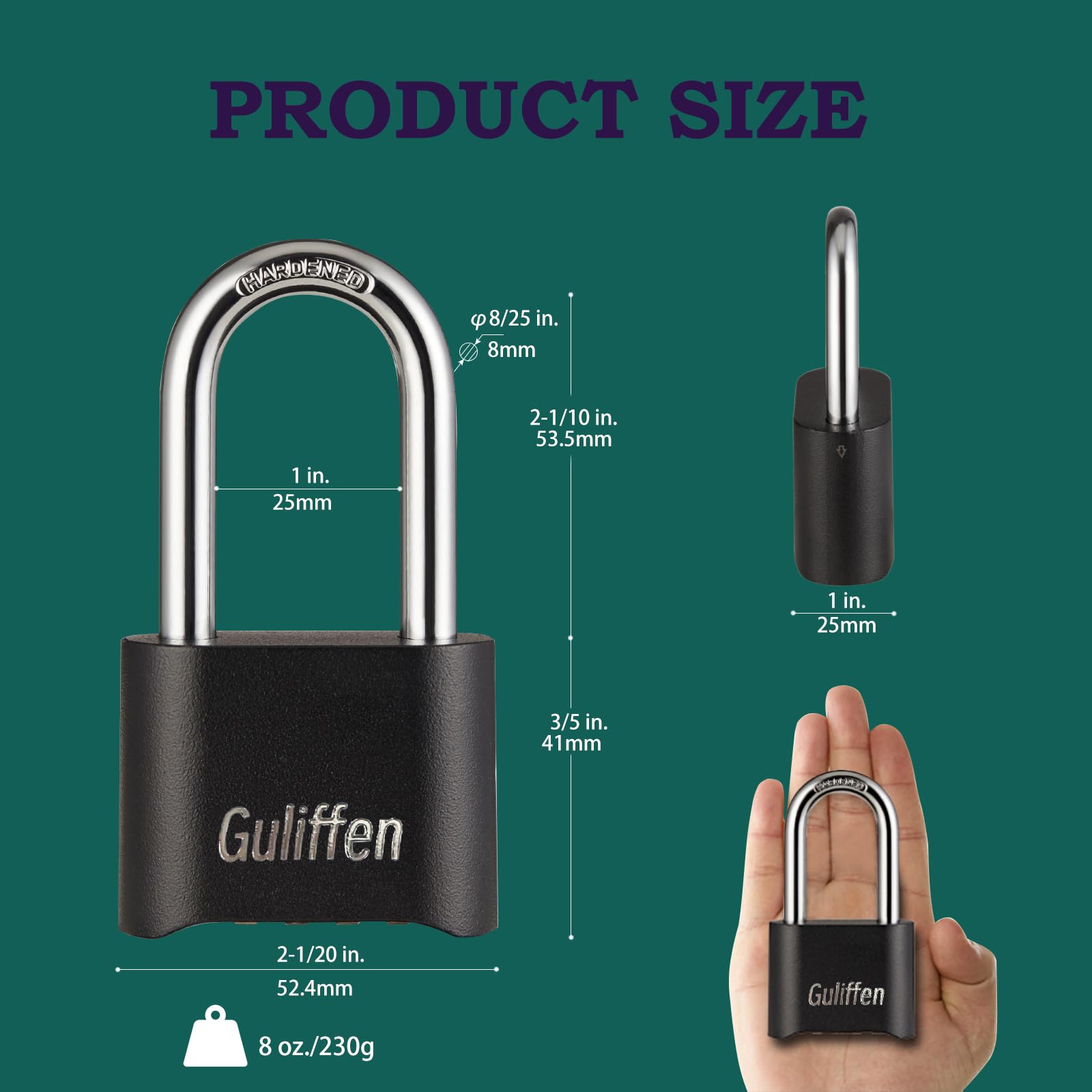 Snapklik.com : Combo Lock,Guliffen 2 Pack Resettable Combination Lock,2 ...