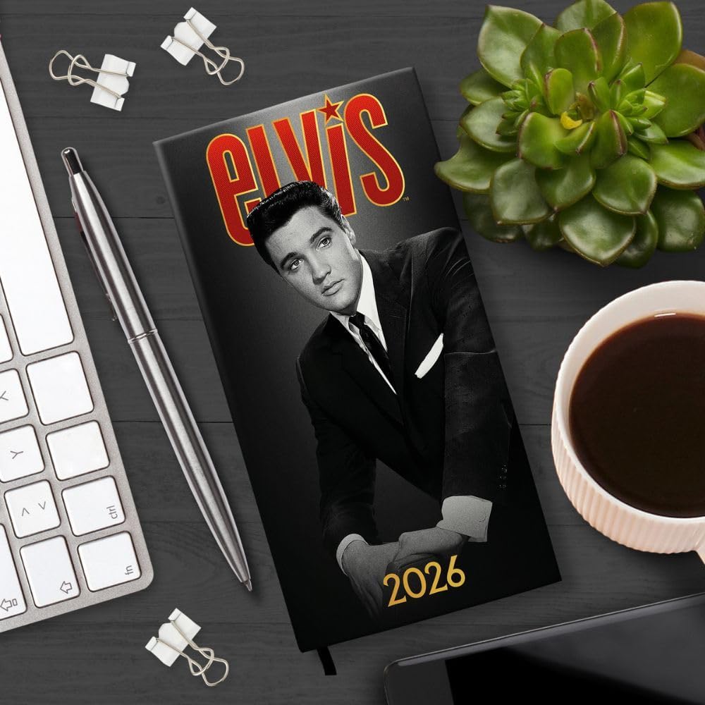 Elvis Presley Calendar 2026 CALENDAR ELVIS MONTH TO VIEW SLIM WALL Box ...
