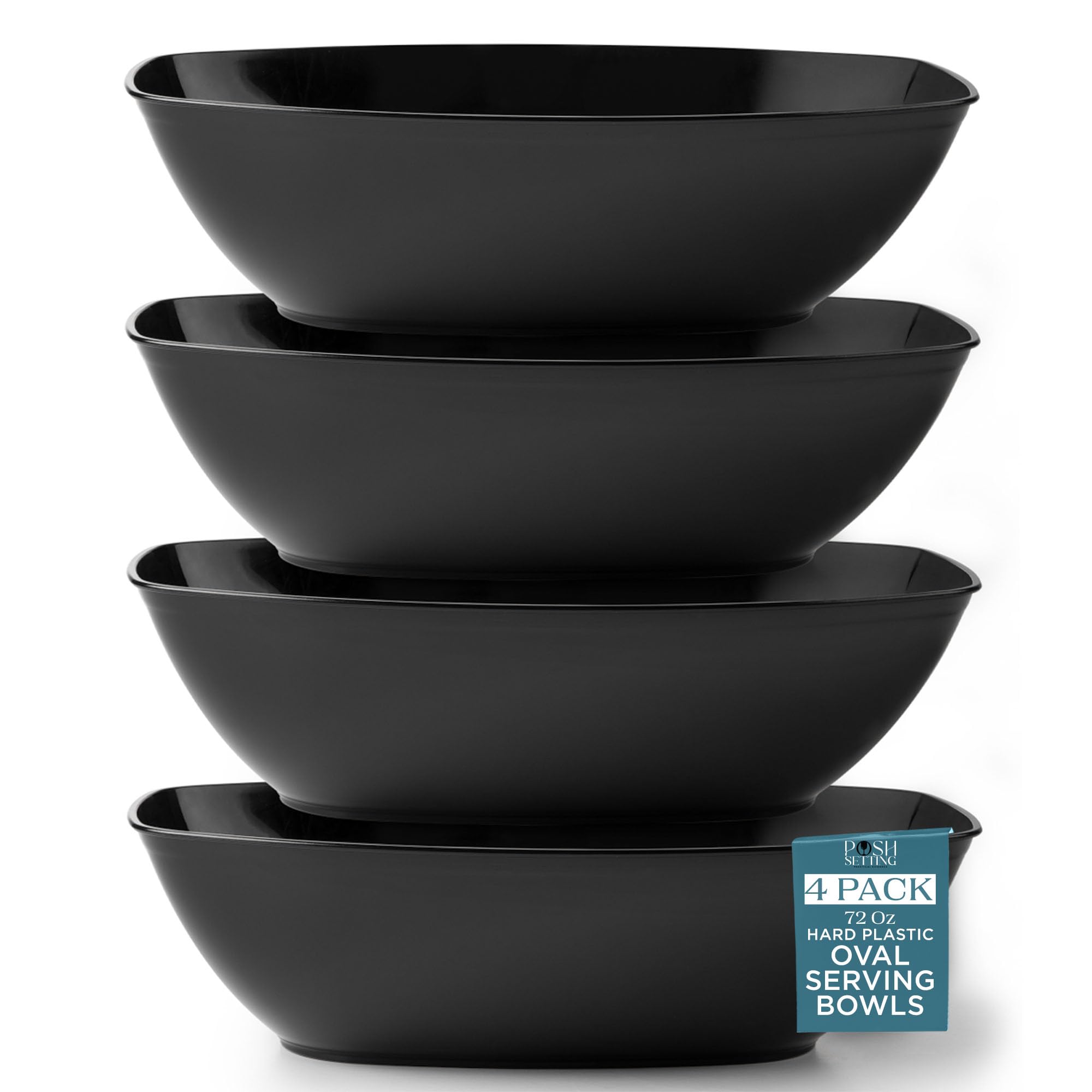 Amazon.com | Posh Setting- Disposable Oval Bowls, Plastic Serving Bowls ...