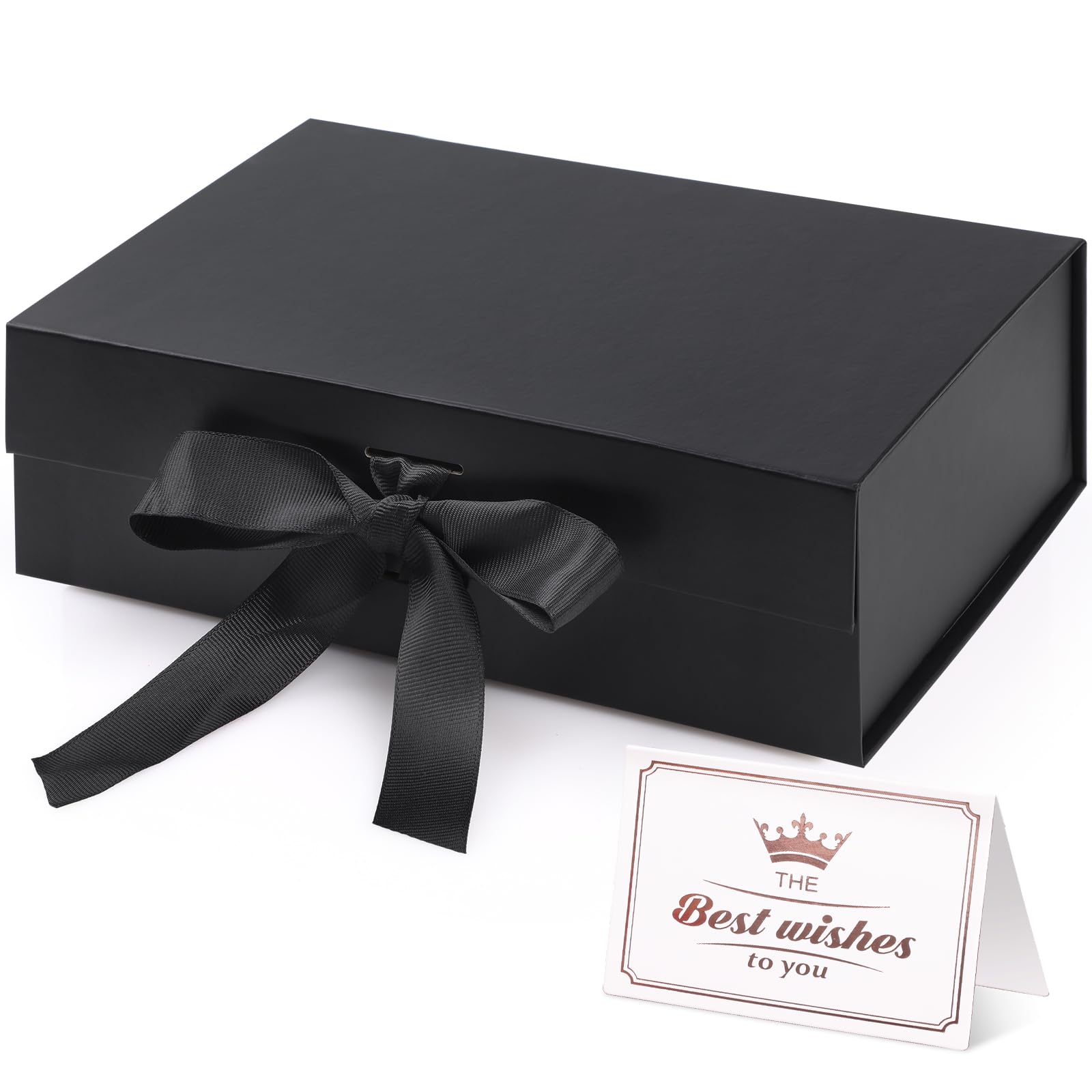 Hianjoo 10.2x7.5x3.1" Gift Box, Collapsible Gift Boxes with Ribbon and ...