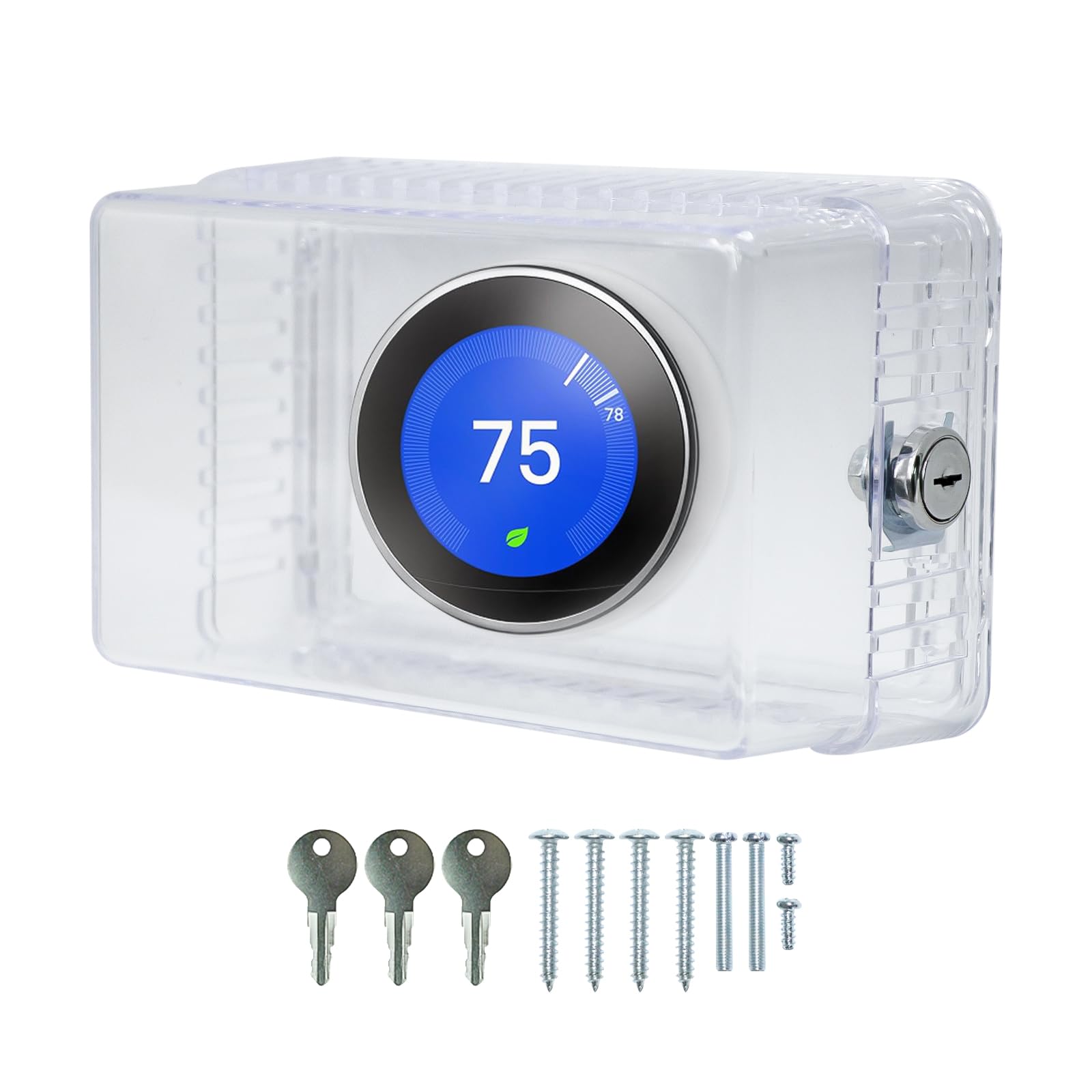 Thermostat Lock Box with Key 7.6"L x 4.7"W x 3.3"H, Large Thermostat ...