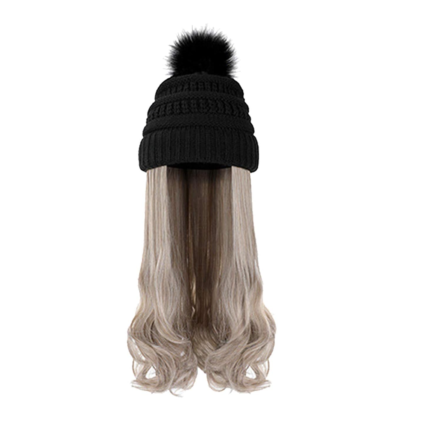 Amazon.com : Wig Curly Corn Hat Hat Knit Fashion Hair Perm Wool One ...