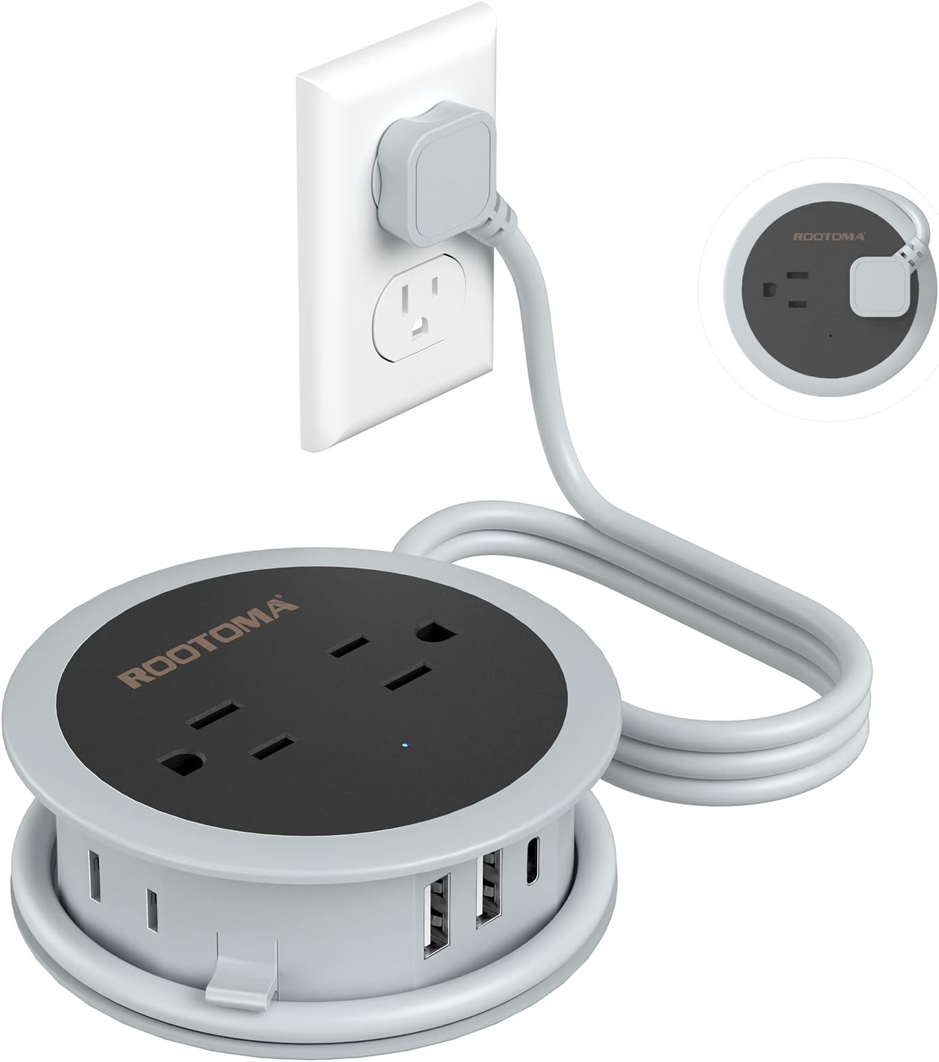 Amazon.com: Travel Power Strip with USB Ports, 4 FT Winding Flat Plug ...
