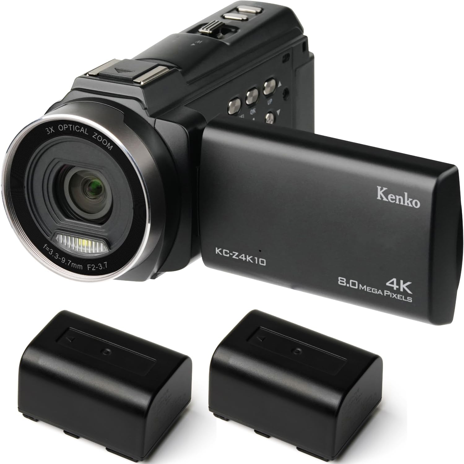 Amazon | 【Amazon.co.jp限定】 ケンコー(Kenko) ビデオカメラ KC-Z4K10 ST バッテリー2個セット 4K 30fps 光学3倍ズーム 3.0インチタッチ ...