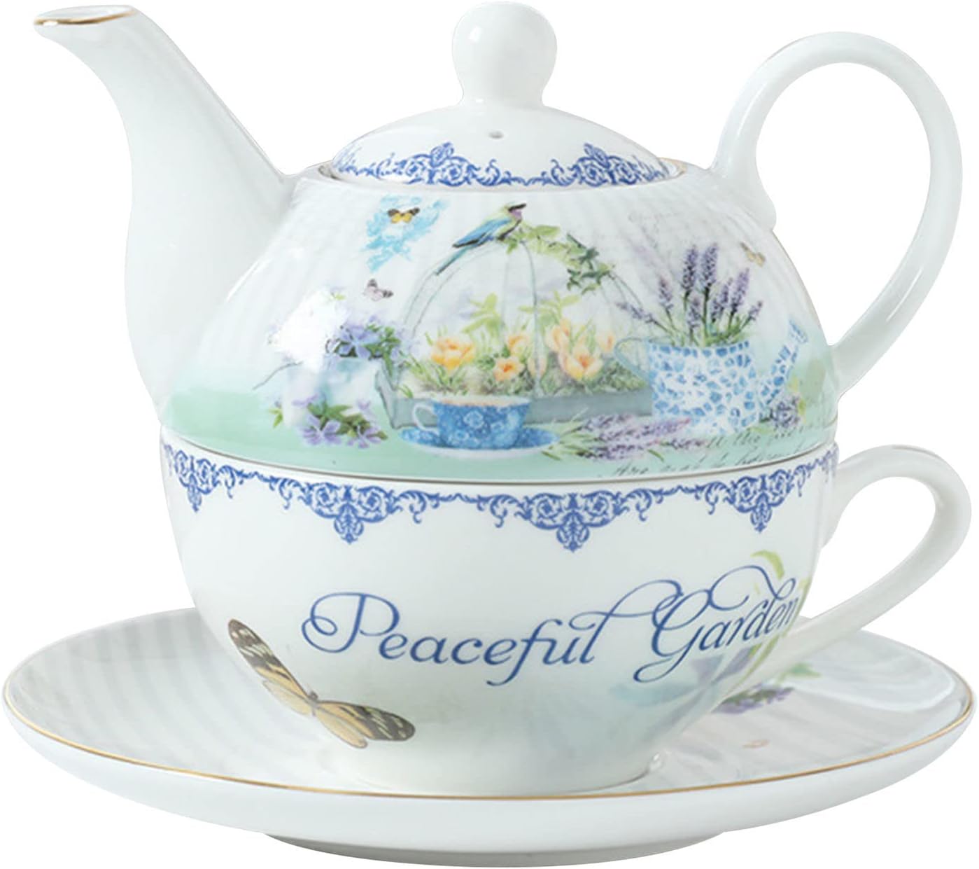 Amazon.com: PROPFE Teapot and Cup Set for 1, Tea for One Teapot and Cup ...