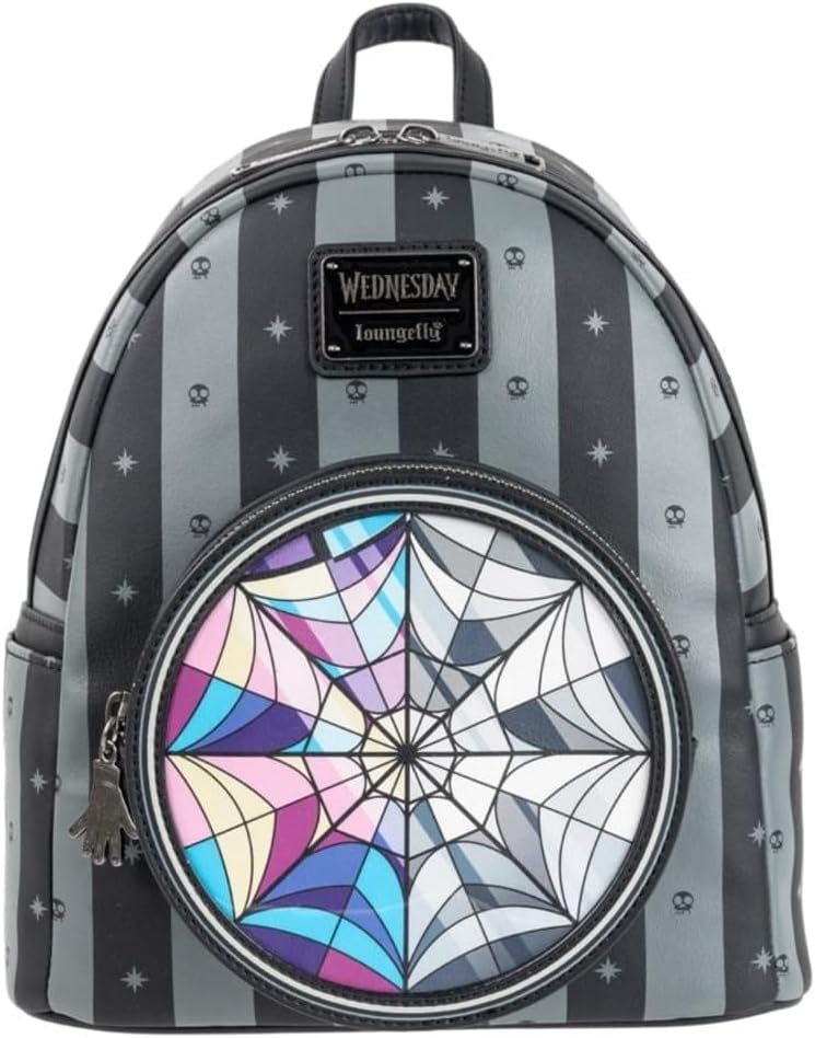Amazon.com | Loungefly Wednesday Nevermore Mini-Backpack, Black ...