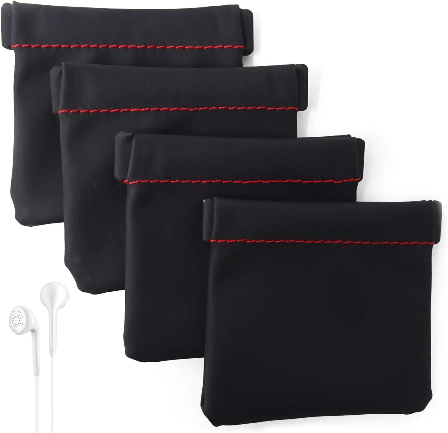 Amazon.com: Honbay 4PCS PU Leather Earphone Pouch Headphone Storage Bag ...
