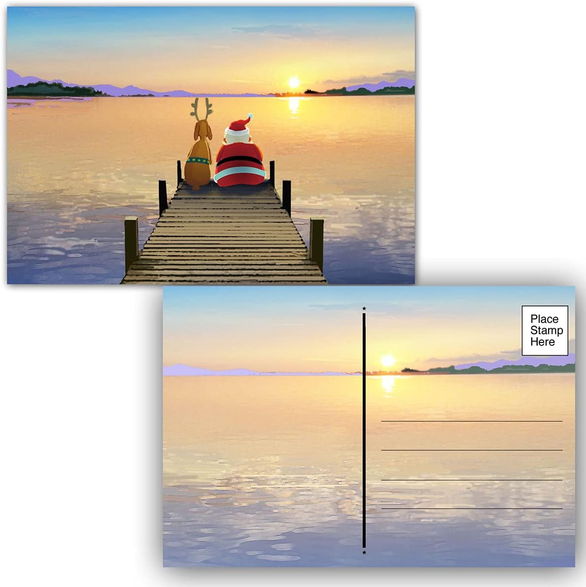 Amazon.com : Stonehouse Collection Christmas Postcards - Dock Sunset ...