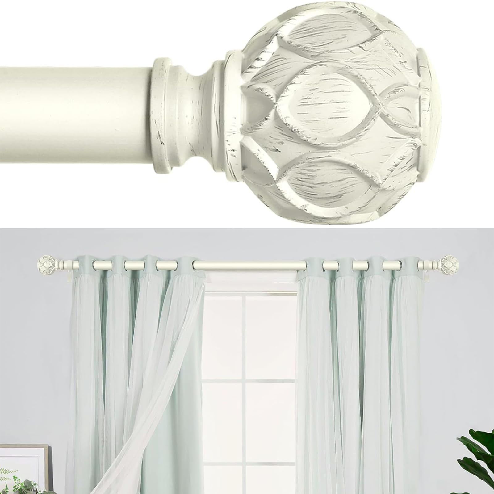 Amazon.com: OWEBUYT Curtain Rods for Windows 36 to 88 Inch - Heavy Duty ...
