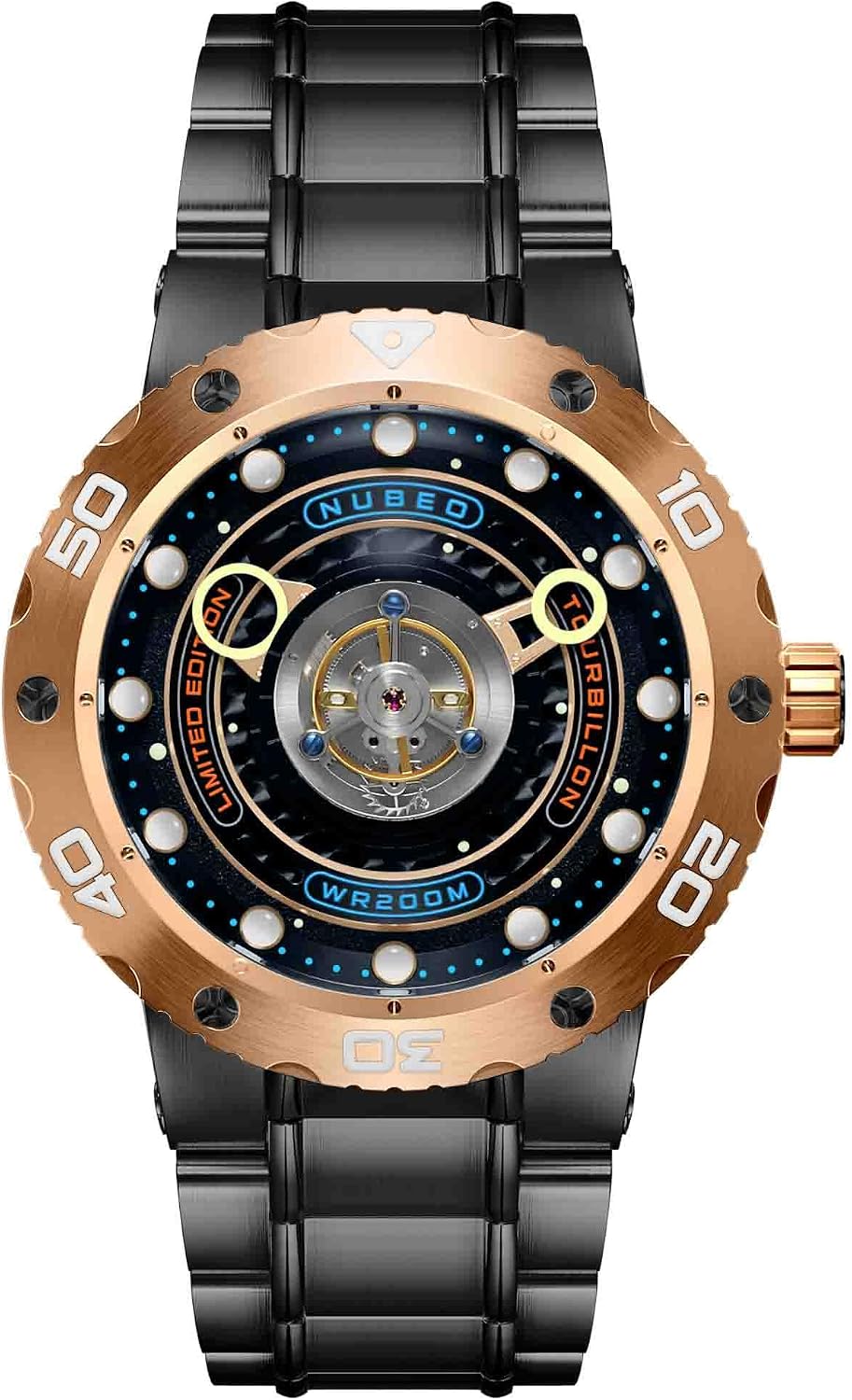 Amazon.com: Nubeo Supermassive Automatic Tourbillon Rose Limited ...
