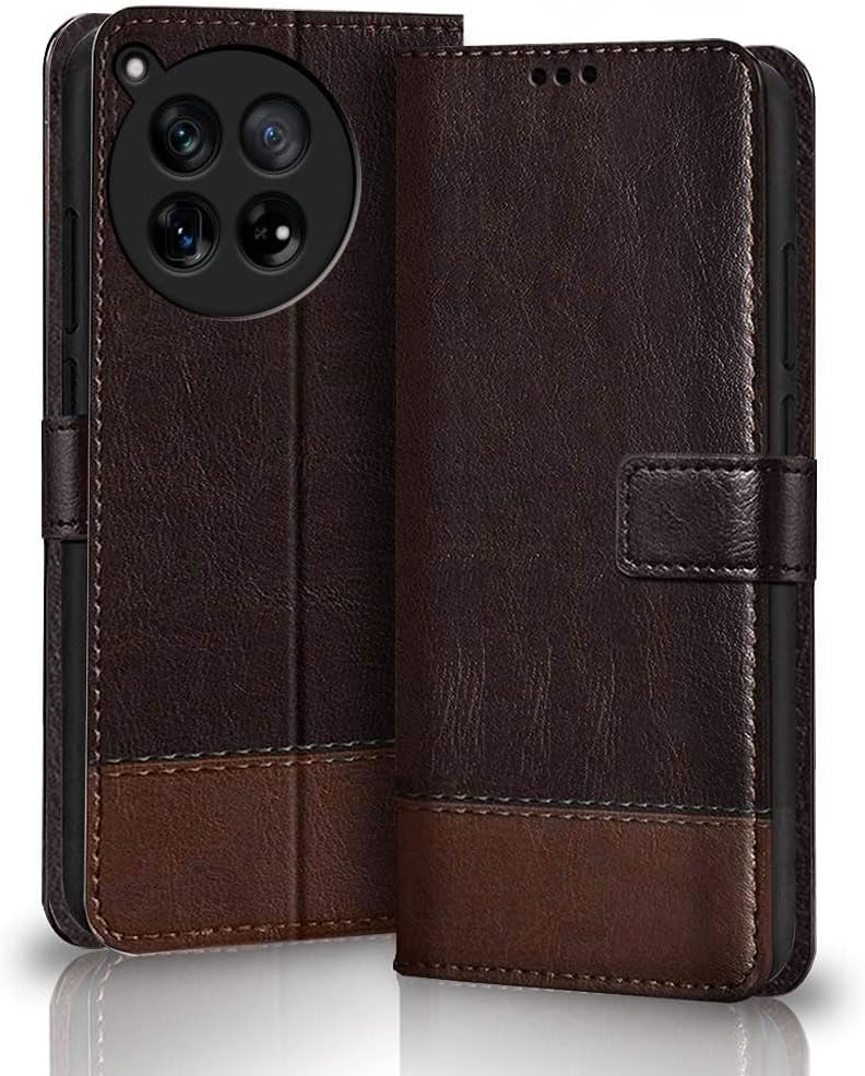 TheGiftKart Flip Back Cover Case for OnePlus 12 5G | Dual-Color Leather ...