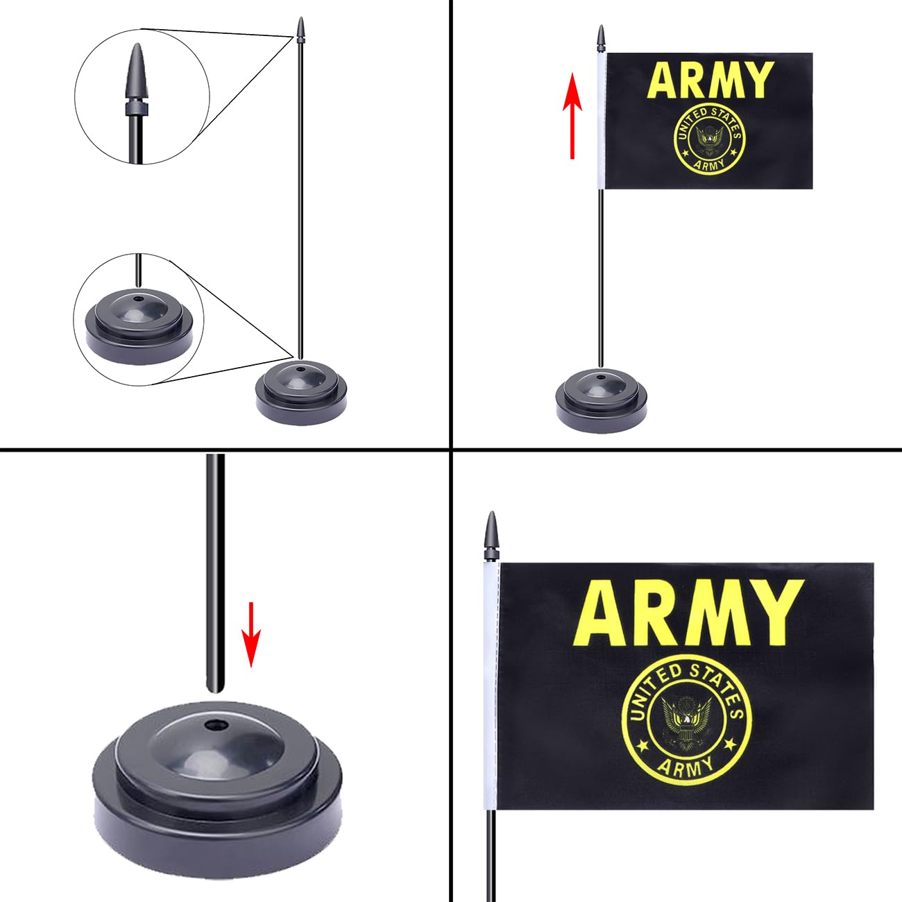 Snapklik.com : WXTWK 2 Pack USA Gold Crest Flag Gold Crest Deluxe Desk ...