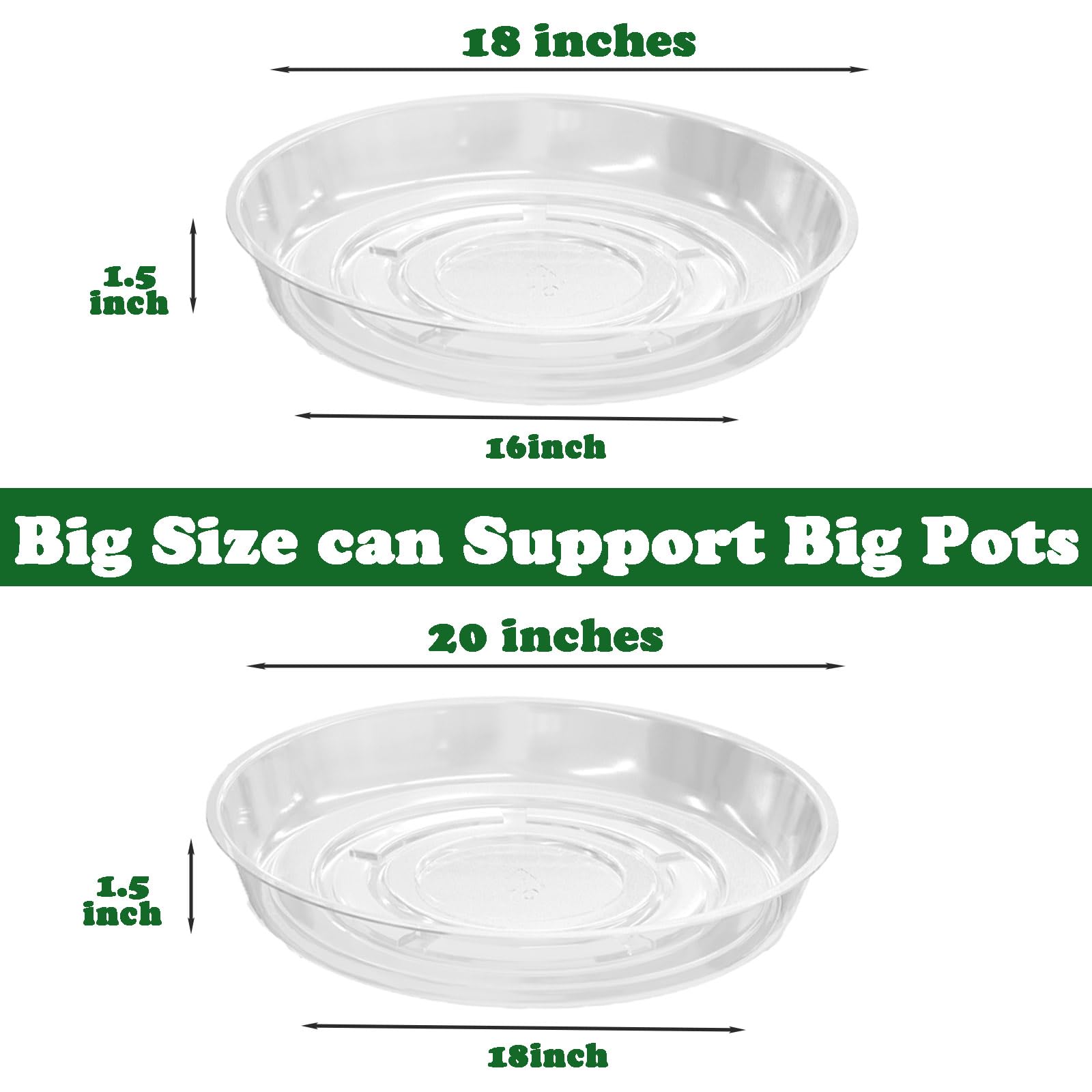 Snapklik.com : 20 Pack Clear Plastic Plant Saucers 20 Inch Plant Trays ...