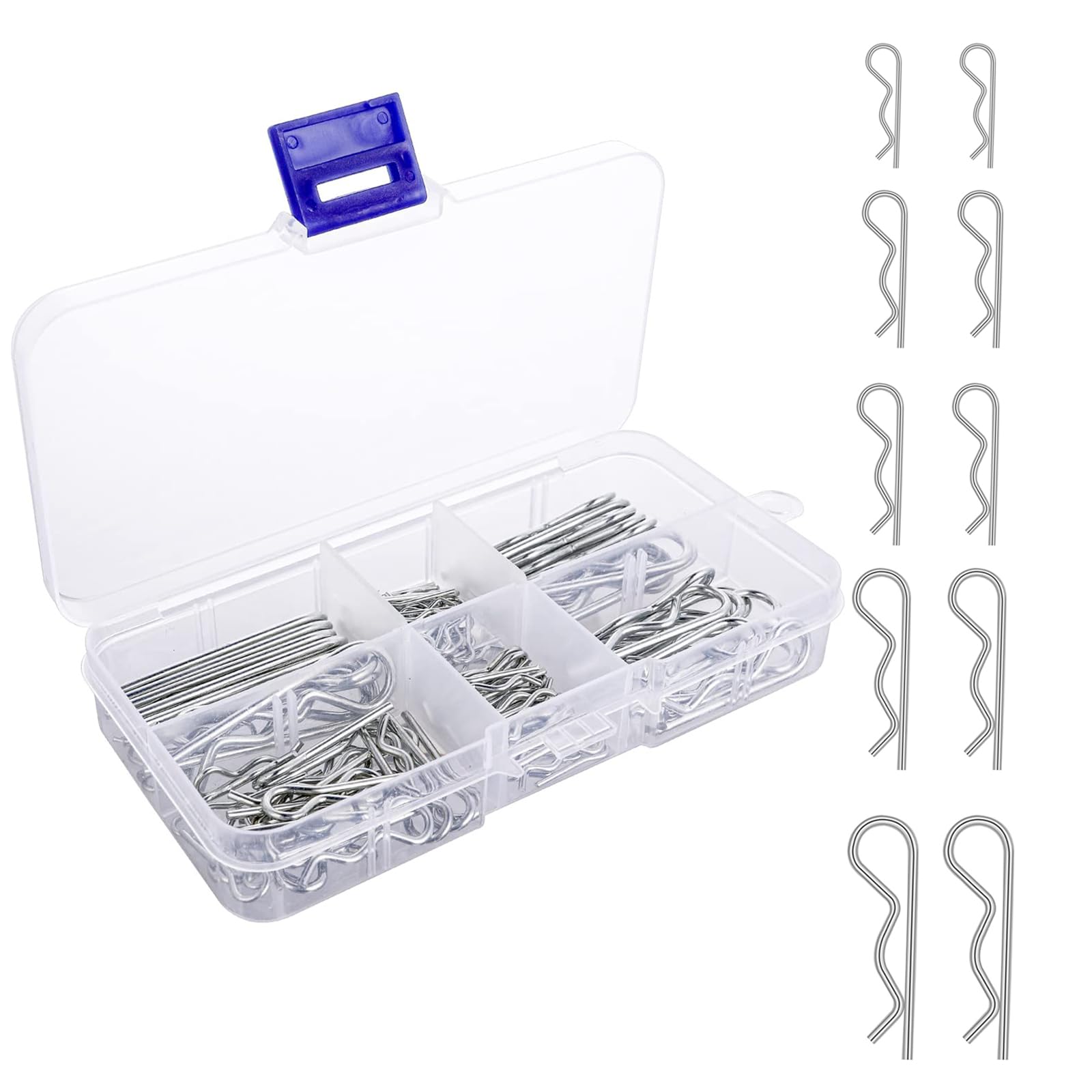 100 Pieces Cotter Pins - R Clips Split Pins - Cotter Pins Assortment ...