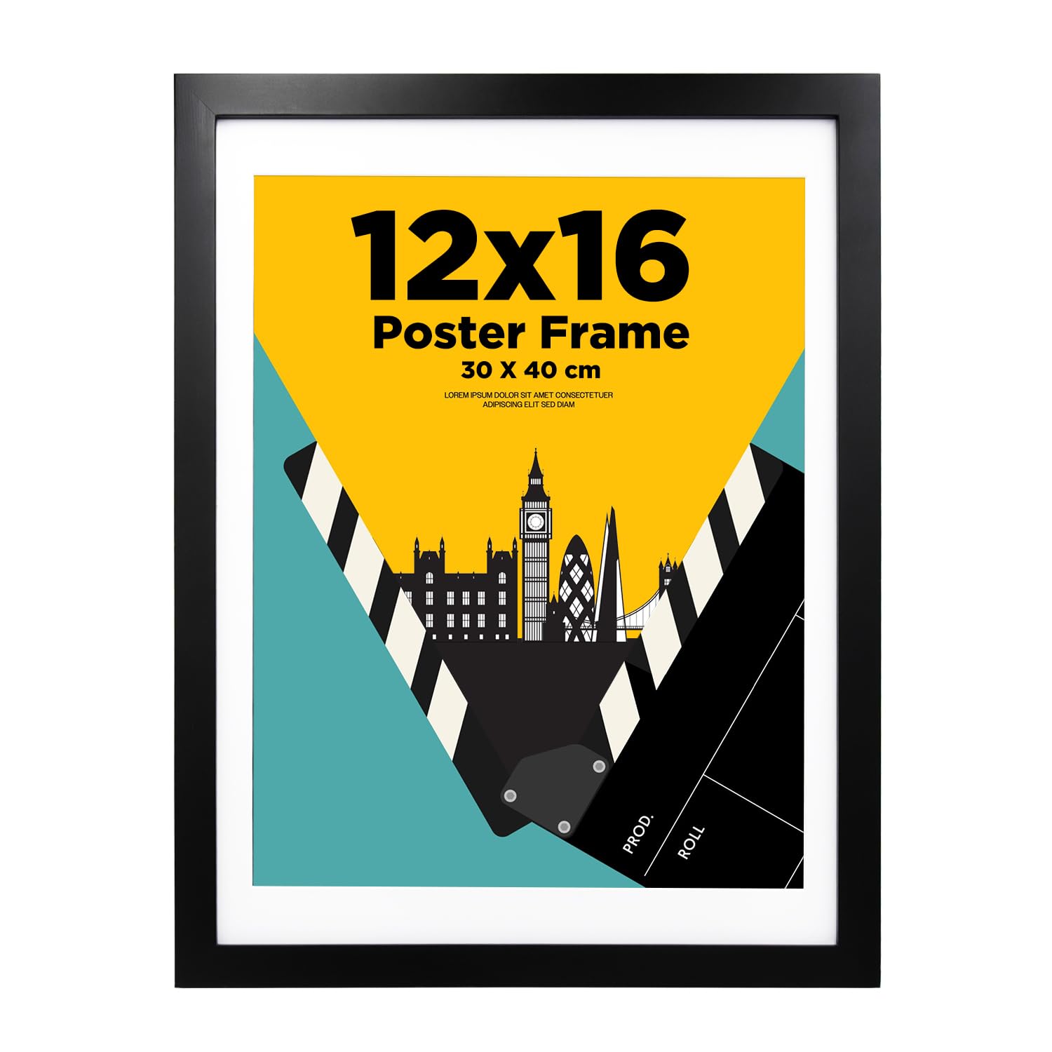 EGOFINE 12x16 Picture Frame, Solid Wood Frame with Acrylic Glass ...