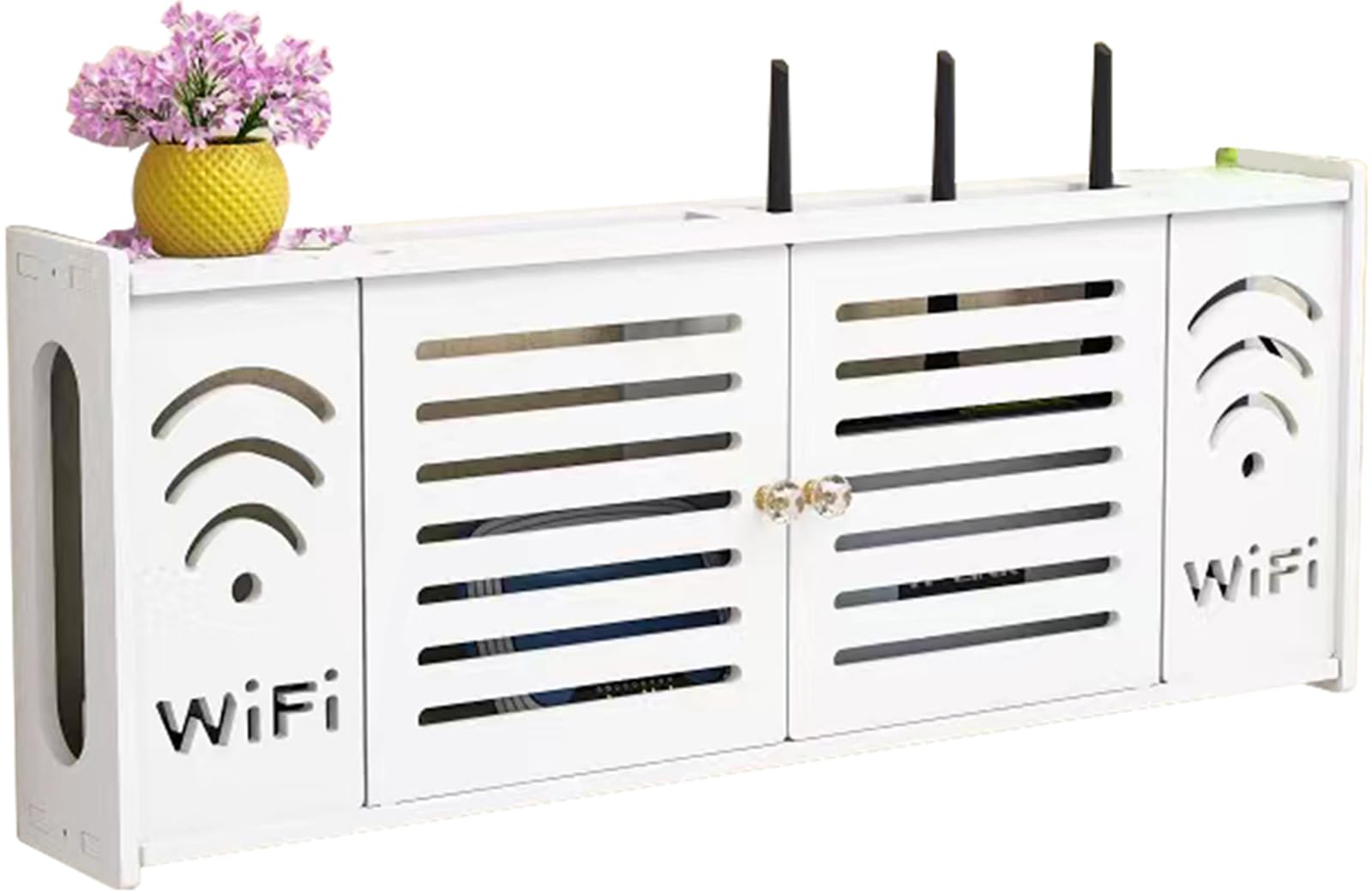 Wand Router Aufbewahrungsbox Weiß Box Router Regal TV Kabel Verstecken ...