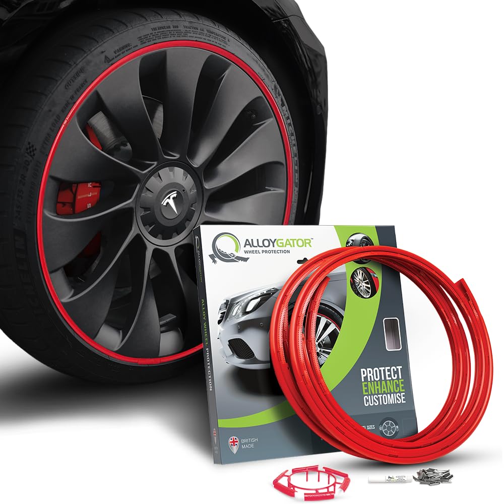 Amazon.com: AlloyGator Red Rim Protector for Car Wheels (Fits 12-19 ...