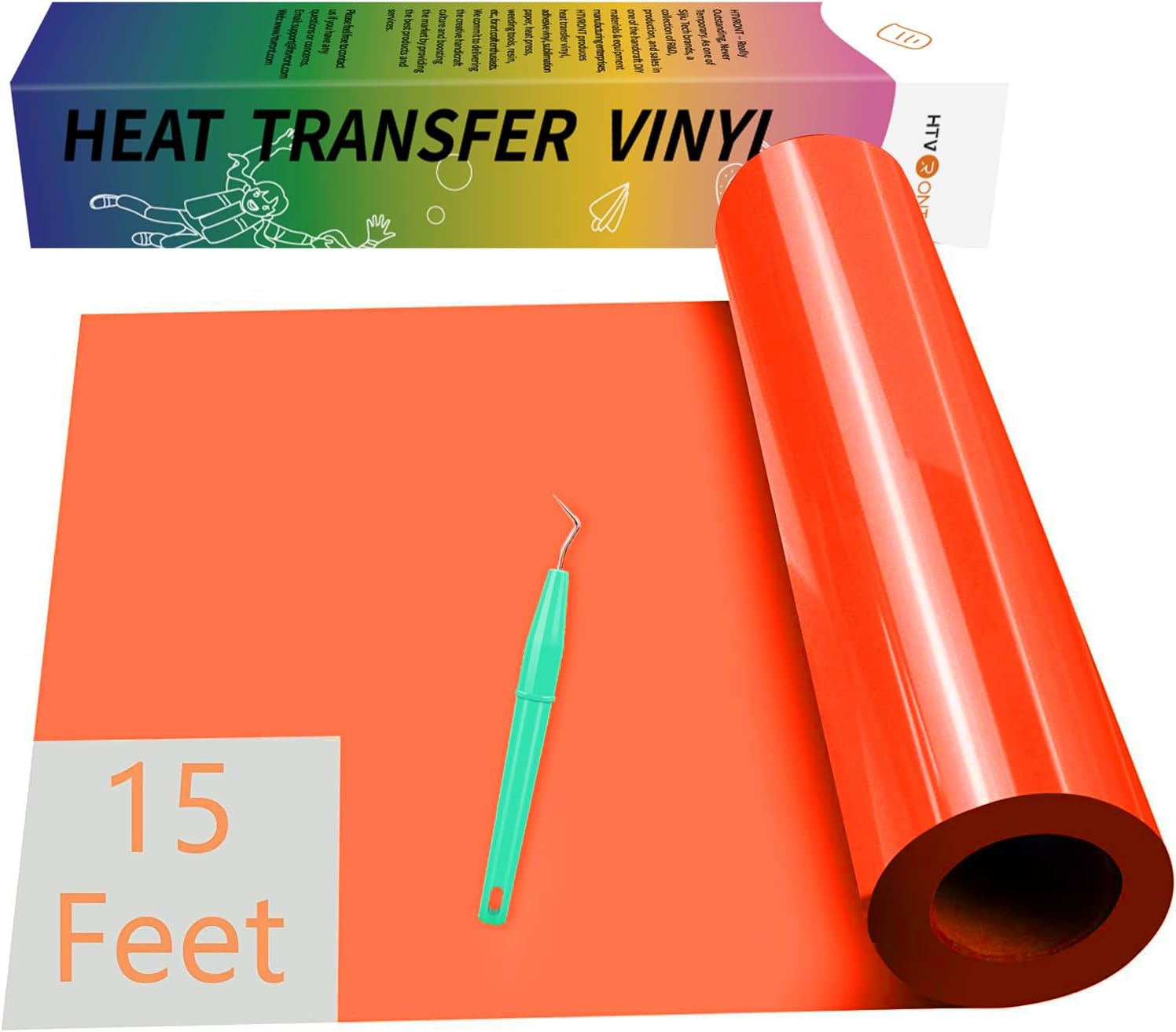 Amazon.com: HTVRONT Heat Transfer Vinyl HTV Vinyl Rolls - 12" x 15ft ...