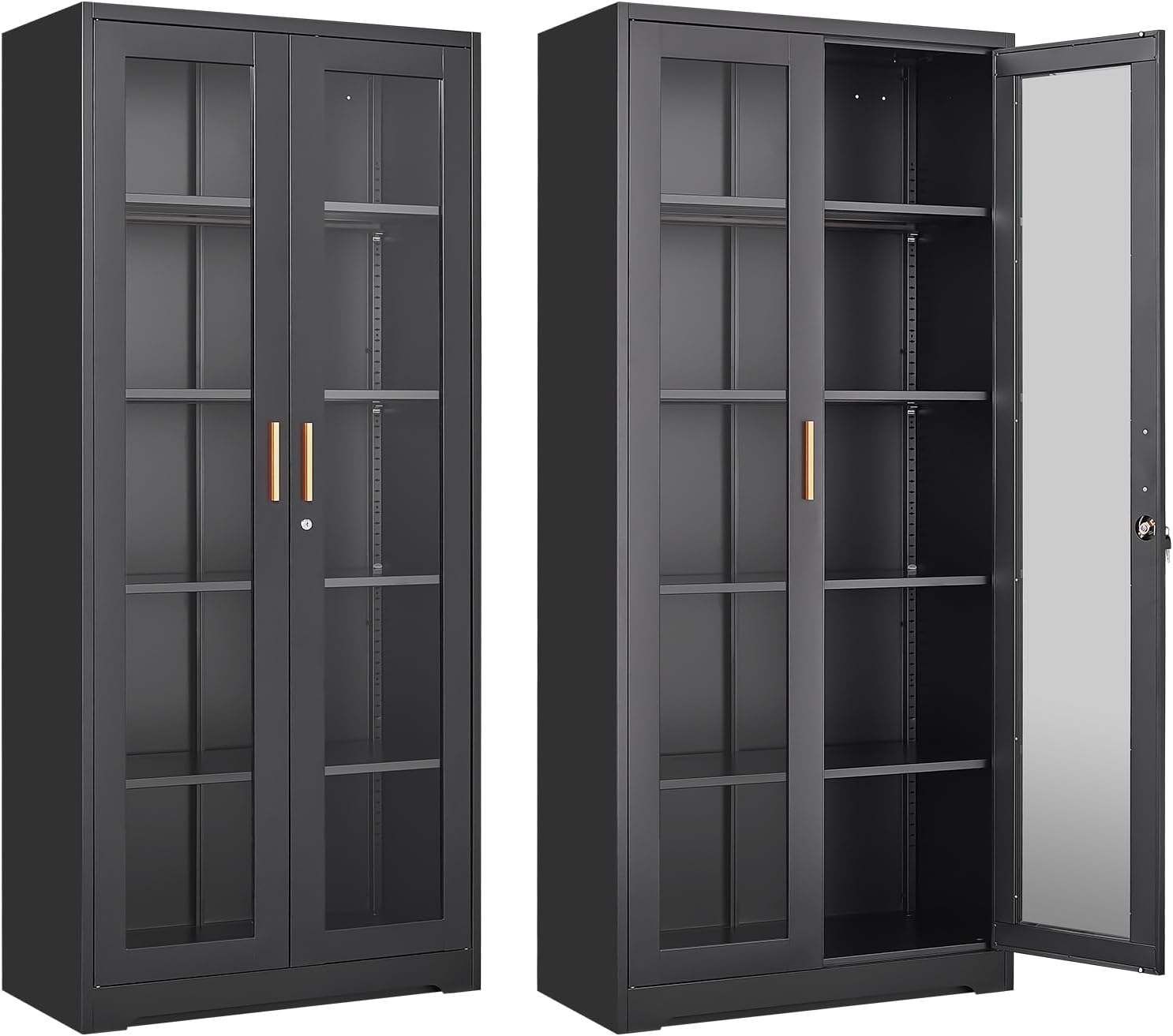Amazon.com - SteeLoong 71" Glass Display Cabinet with Lock,Curio ...