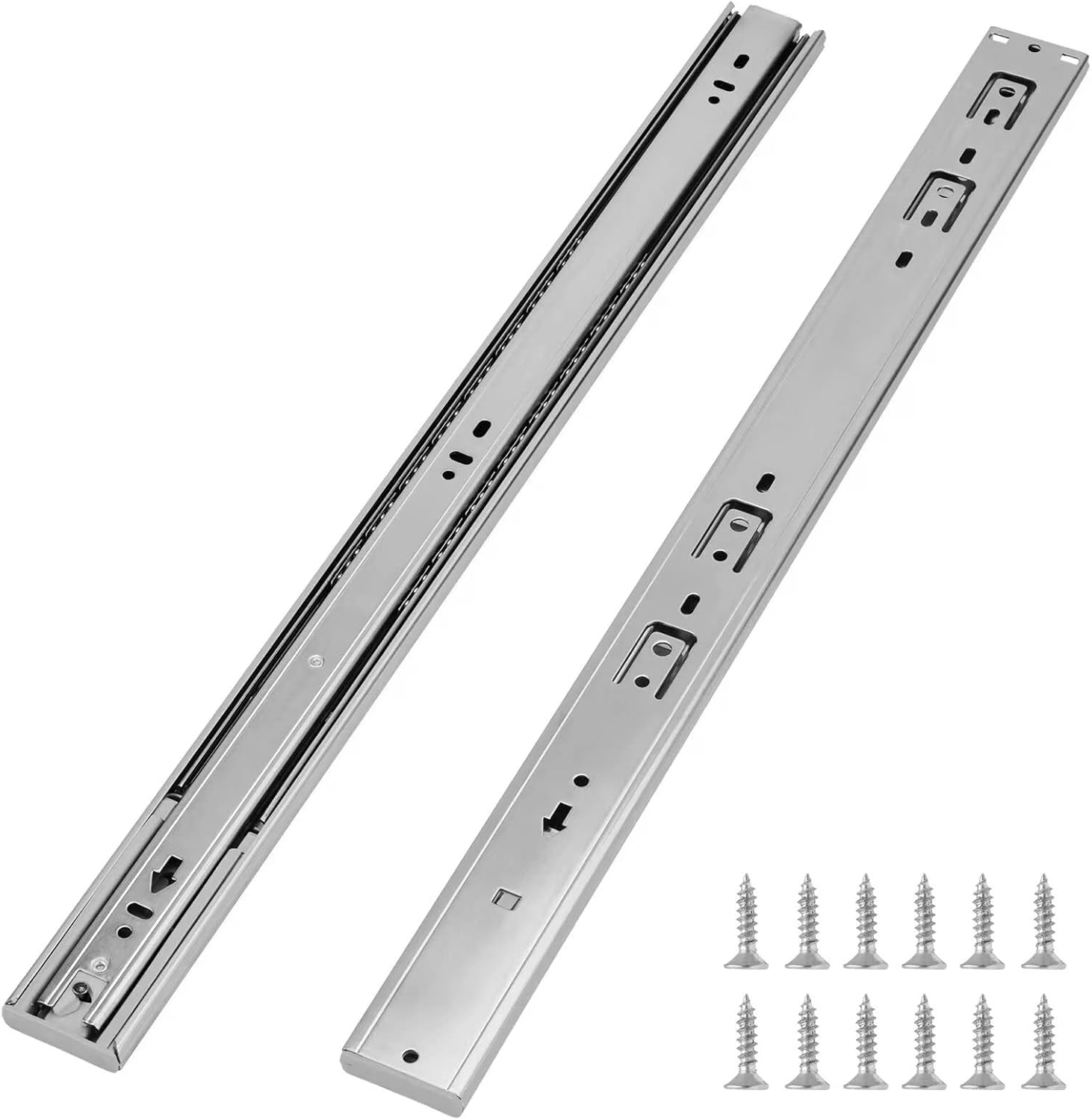 Soft Close Drawer Slides 18 Inch Set 6-Pairs Full Extension Side Mount ...