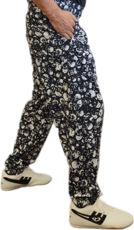 Amazon.com: Otomix Men's Baggy Bodybuilding Workout Pants Skulls (XX ...