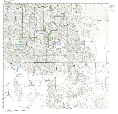 Amazon.com: Working Maps Centennial, CO Zip Code Map Laminated : Office ...