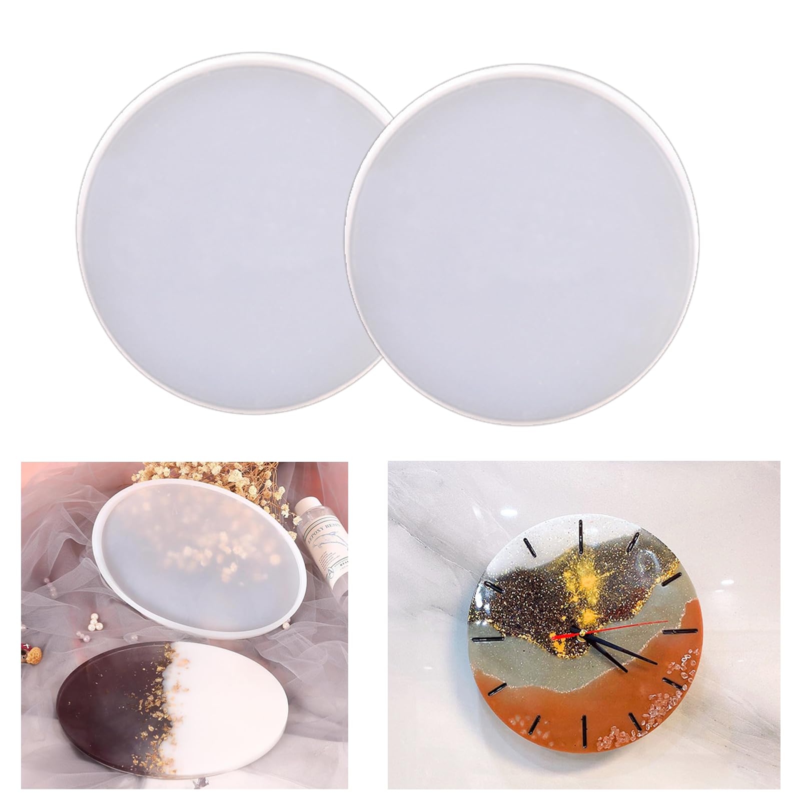Amazon.com: 2pcs 7 Inch Resin Tray Molds, Round Rolling Tray Molds, Big ...