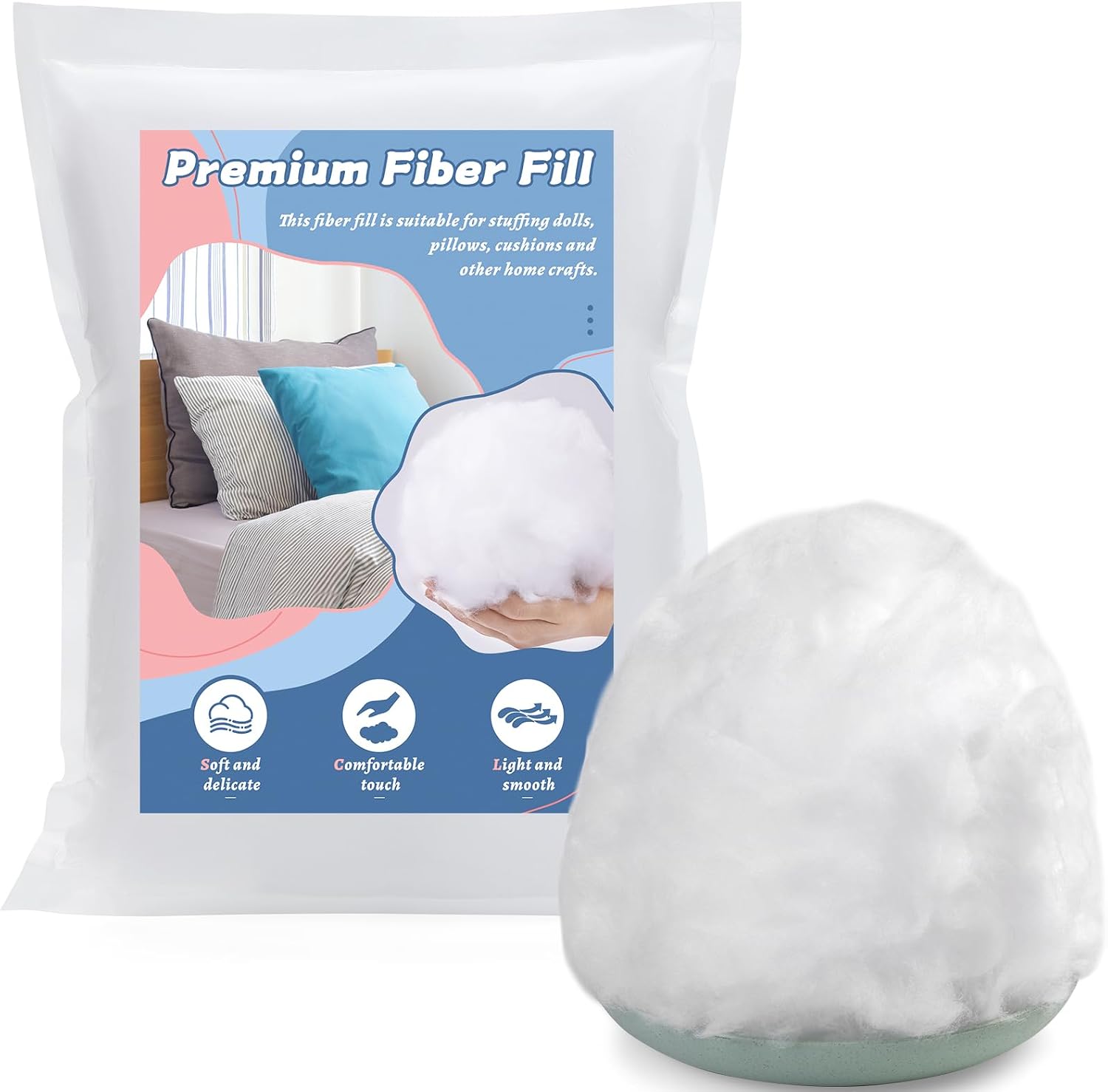 ZXIIXZ 300g/10.5oz Polyfill Stuffing, Polyester Fiber Fill Fiber Fill ...