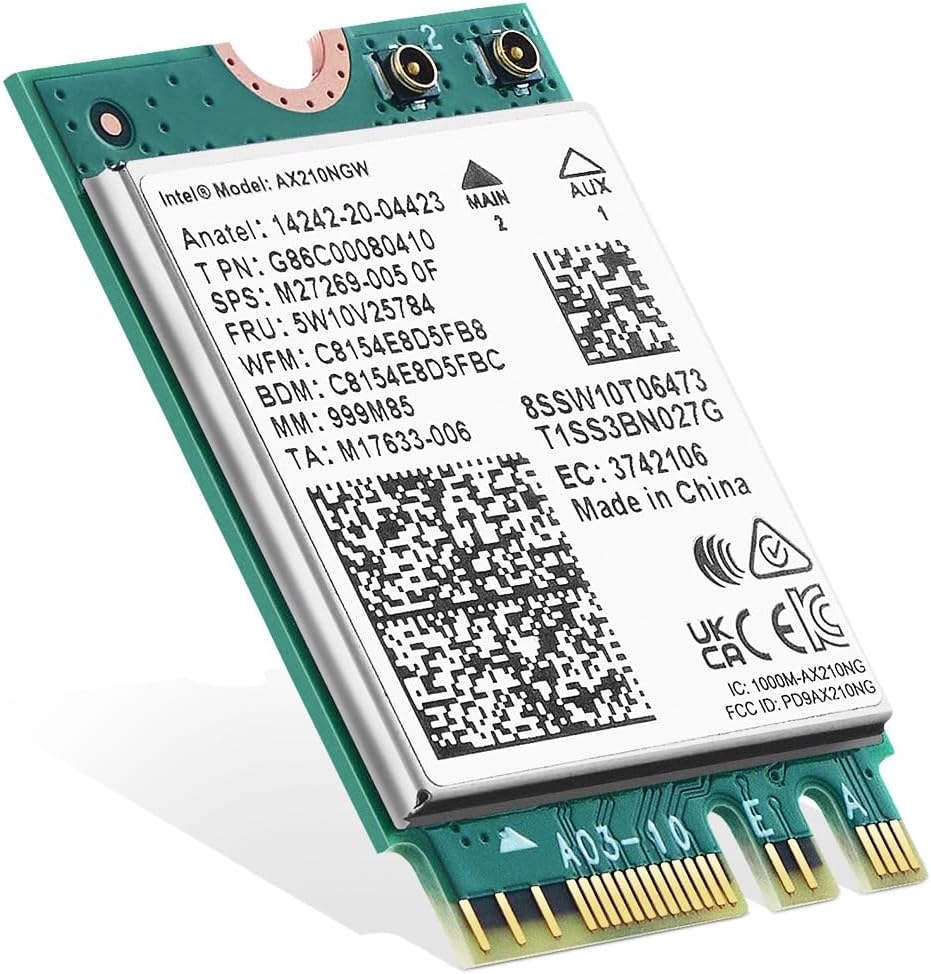 Wi-Fi 6E Intel AX210 Bluetooth 5.2 + 3000Mbps 2.4Ghz 5Ghz 6Ghz M.2 2230 ...