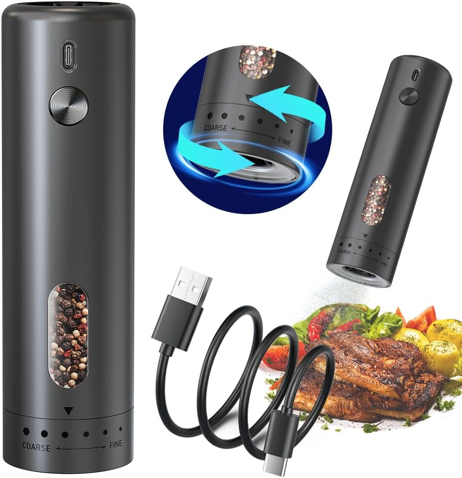 Amazon.com: 2-piece Redwinter Charging & Button-Control Pepper Mill ...