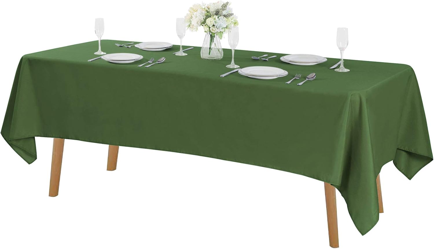 Amazon.com: Rectangle Tablecloth 60x120 inch Washable Polyester Fabric Table Cloth for Wedding ...