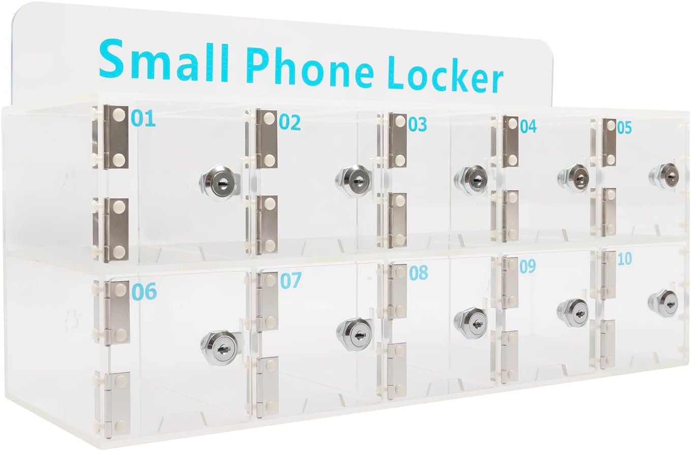 Amazon.com: SHOUMANUAL Cell Phone Locker Box with Door Locks and Keys ...