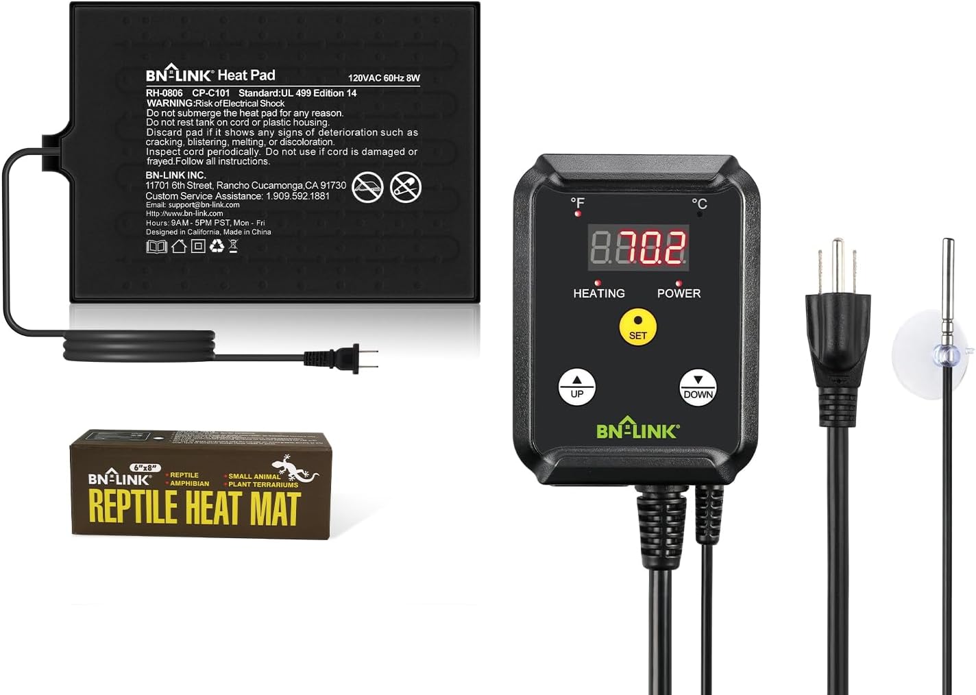 Amazon.com: BN-LINK Heat Mat Controller for Reptile 6x8 : Industrial ...