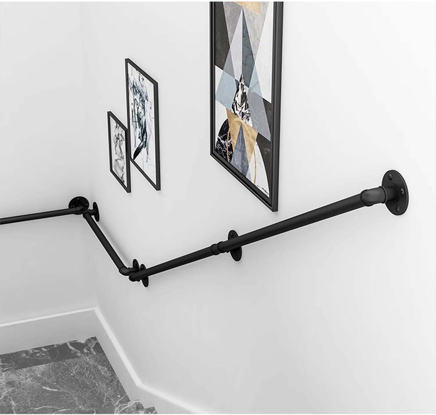 Wall Handrail, Industrial Stair Handrail 1.3 Inch Pipe Diameter ...