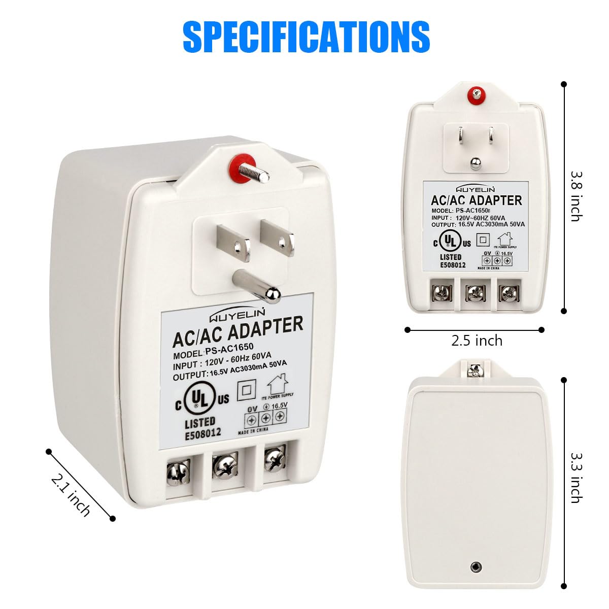 Snapklik.com : 16.5V 50VA Alarm Systems And Doorbell Transformer16.5V ...