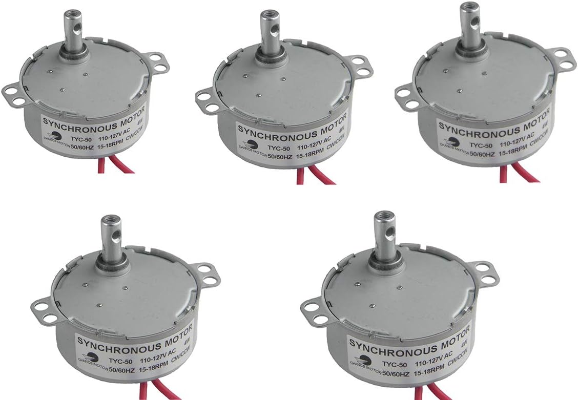 Amazon.com: CHANCS TYC-50 Synchronous Motor 110V AC 15-18RPM CW/CCW 4W ...