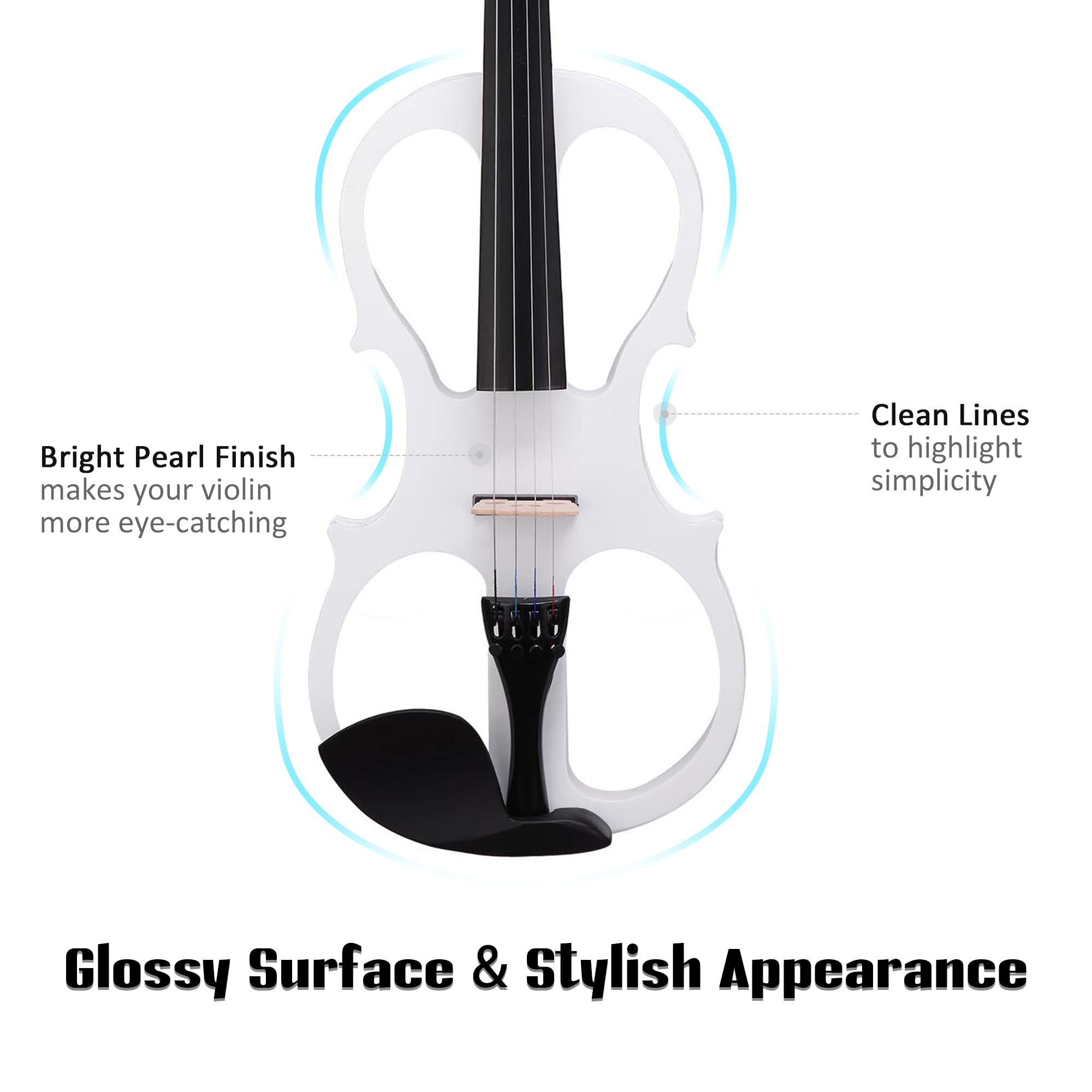 Acrylic Violin 4/4 LED Electronic Violin - Transparent With Light-Up ...