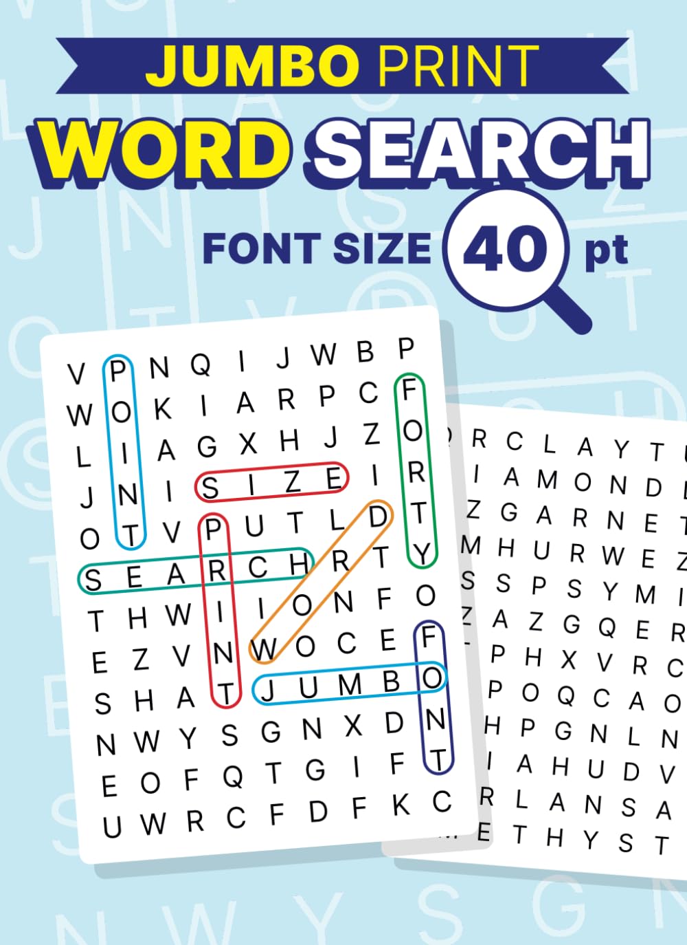 Amazon.com: Jumbo Print Word Search Font Size 40 pt: Extra Large Text ...