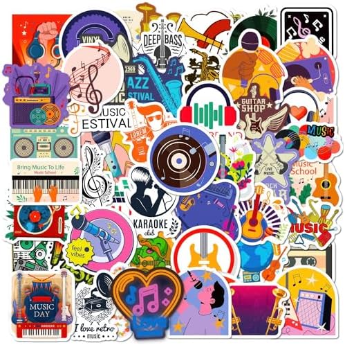 Amazon.com: Band Stickers 50 Pcs Guitar Stickers Aesthetic Rock ...