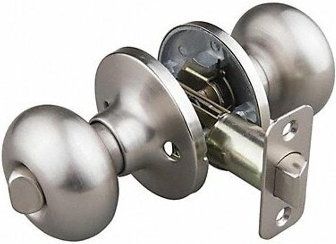 EZ-FLO 57843 Flat Ball Door Knob Entry Lever Handle Keyless Lockset for ...