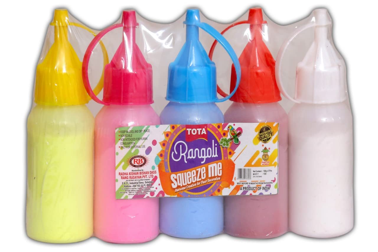 Buy PRINT BHARAT Rangoli Colors Pack | KOLAM Rangoli Powder Color for ...