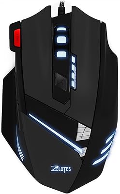 Hcman Gaming Mouse Wired Programmable 7 Buttons [Upgraded Version] Led ...
