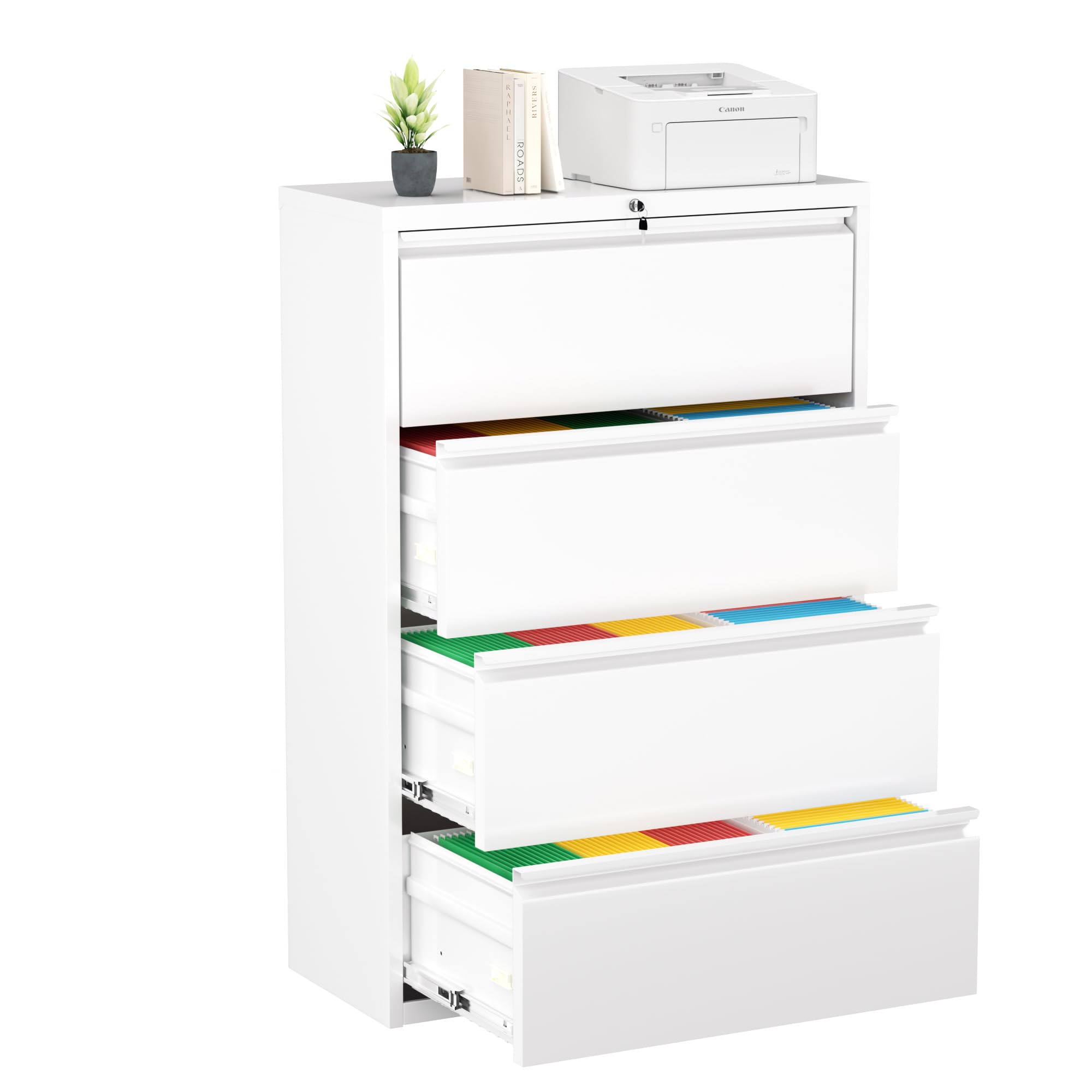 Locking File Drawer Cabinet Greenvelly Locking Lateral File Cabinet ...