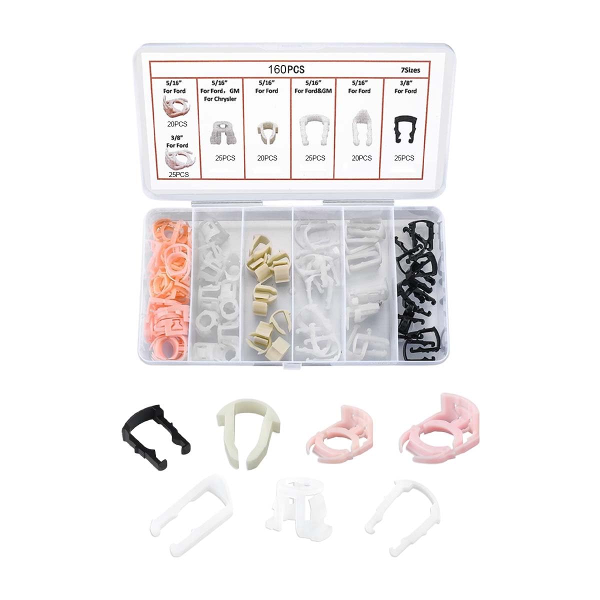 Amazon.com: 160PCS Car Fuel Line Clips, 7 Sizes Fuel Line Retainer ...