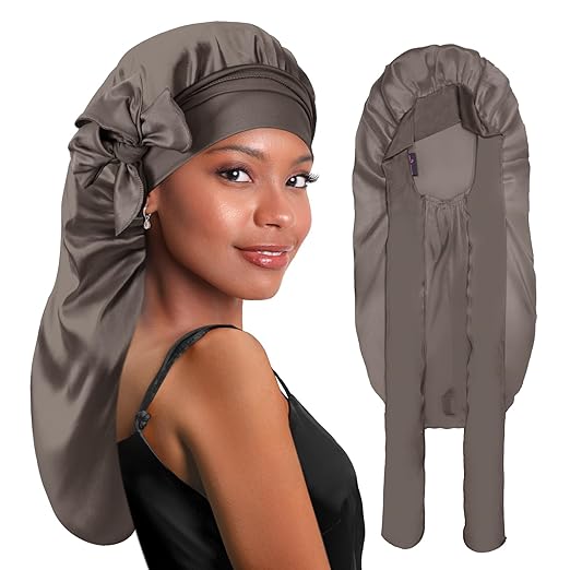 Amazon.com : BONNET QUEEN Silk Bonnet for Sleeping Satin Bonnet Braid ...