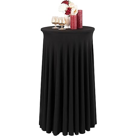 Amazon.com: Spandex Cocktail Table Skirt Black 32x43 inch Stretch ...