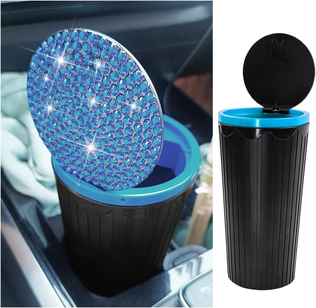 Amazon.com: Norkmdi Bling Car Trash Can with Lid, Crystal Rhinestones ...