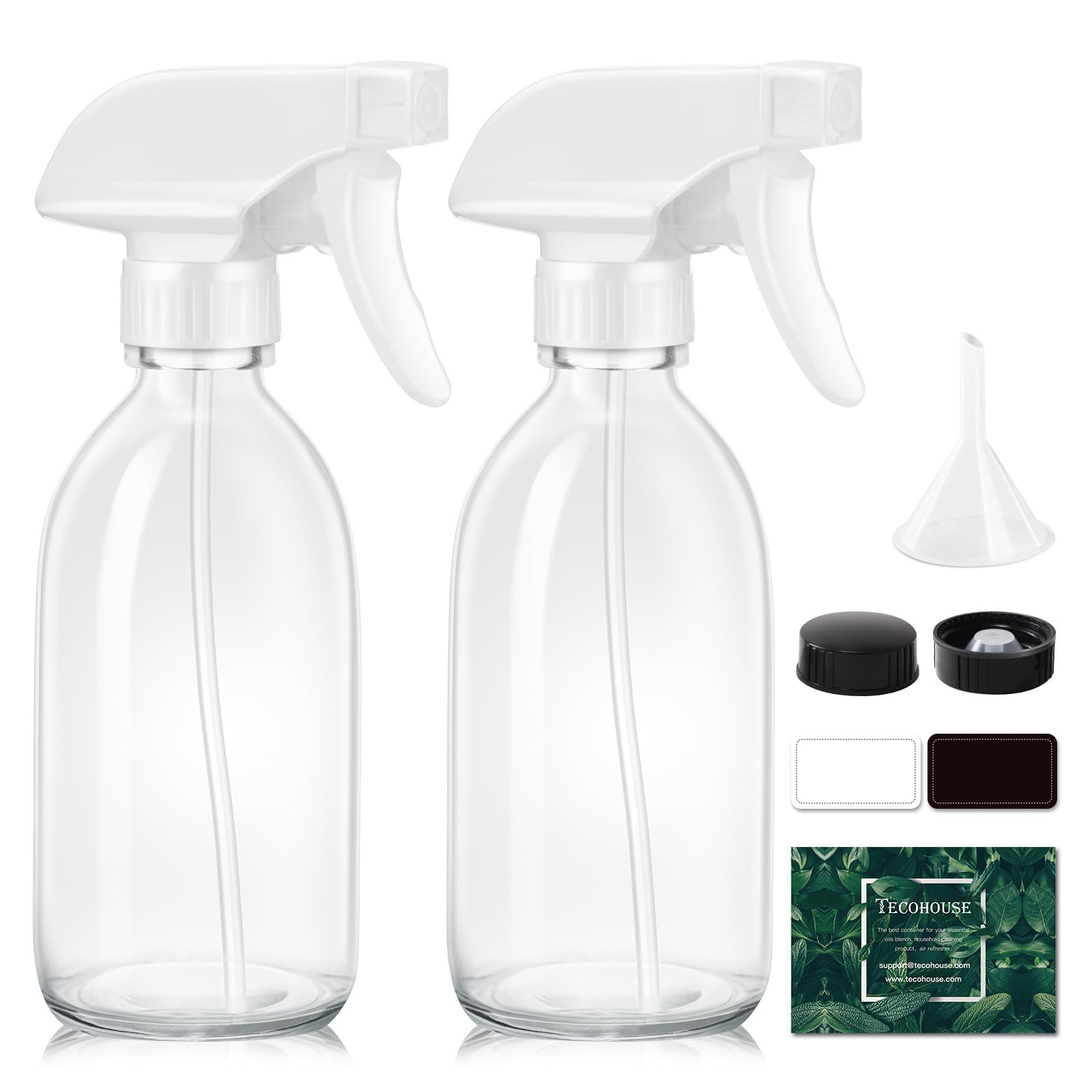 Amazon.com: Tecohouse Glass Spray Bottle 8 oz, Clear Small Empty ...