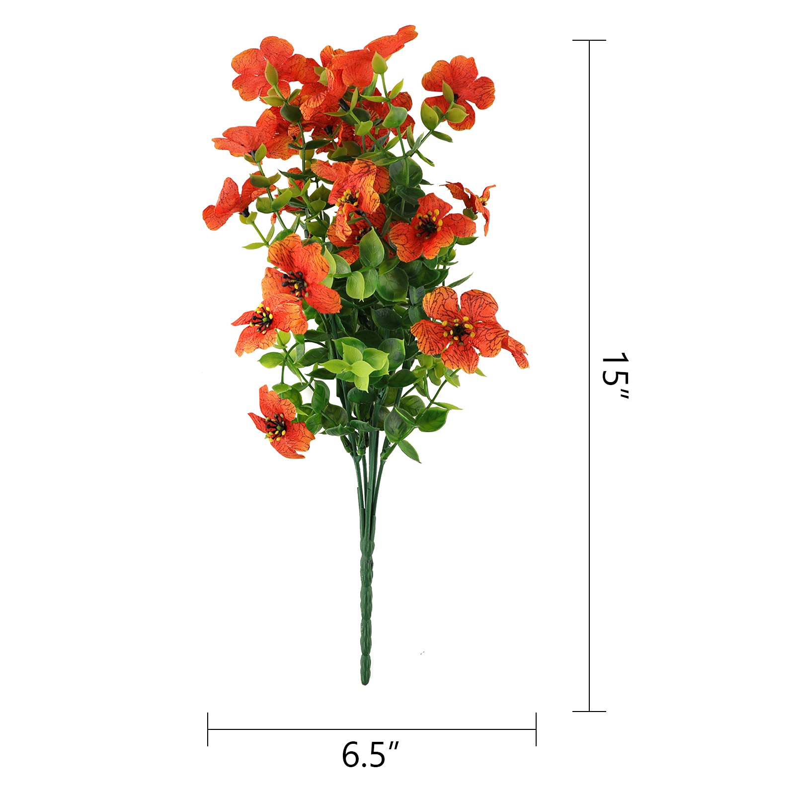 Snapklik.com : GREENRAIN 6 Bundles Artificial Flowers UV Resistant Fake Plants Outdoor Faux ...